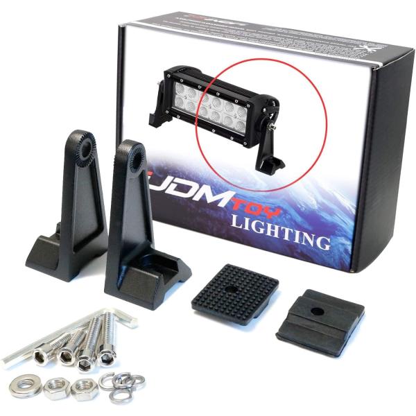 商品名iJDMTOY (2 Universal Fit Side Brackets Compatible with Mounting Double Row Straight or Curve LED Light Bar (Most 20 3...