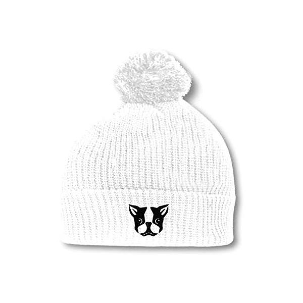 商品名Speedy Pros Pom Pom Beanies for Women Boston Terrier Silly Face Embroidery Skull Cap Dogs Winter Hats for Men Acrylic...