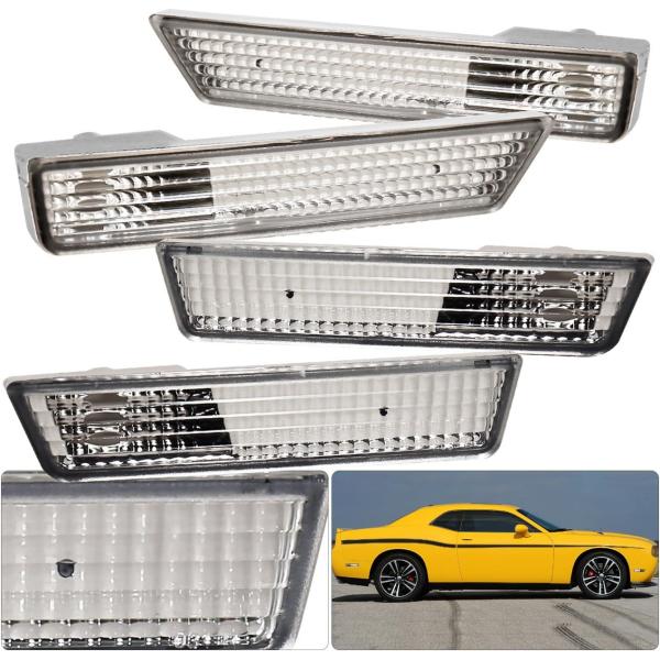 商品名AJP Distributors Compatible/Replacement For Dodge Challenger Front Rear Side Marker Parking Lights Lamp Chrome Replac...