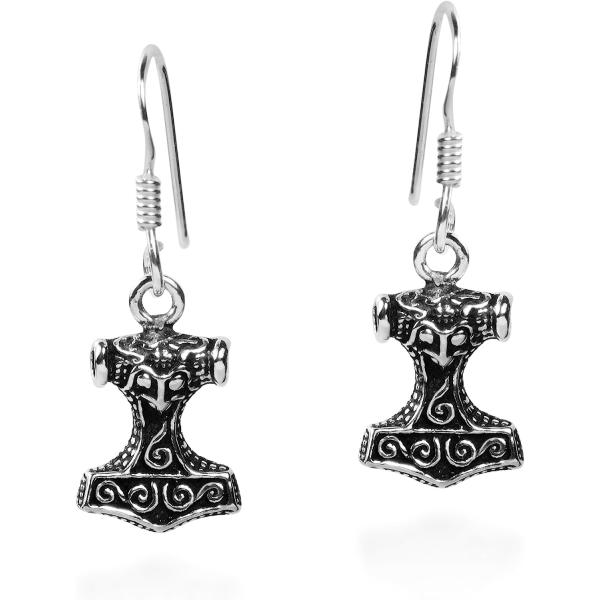 商品名小柄Thor 's Mj lnirケルトハンマー。925スターリングシルバーダングルイヤリングAeraVida Beautifully Detailed Thor's Hammer Mj lnir of Norse Mythology...