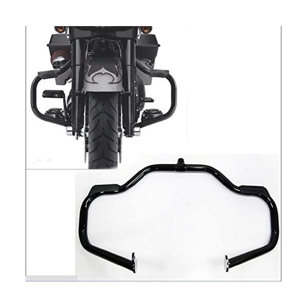 商品名XKMT-ブラック ハイウェイレールエンジンガード クラッシュバー ハーレーダビッドソン ツーリング 2009-2017 ロードキング FLHR/ストリートグライド FLHXSE (アフターマーケット49155-09A) [B01LM...