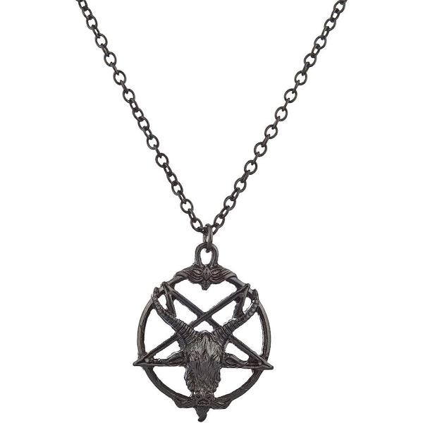商品名ラックスアクセサリーヘマタイトバフォメットシンボルペンダントチャームネックレスLUX ACCESSORIES Hematite Baphomet Symbol Pendant Charm Necklaceブランド：LUX ACCESS...
