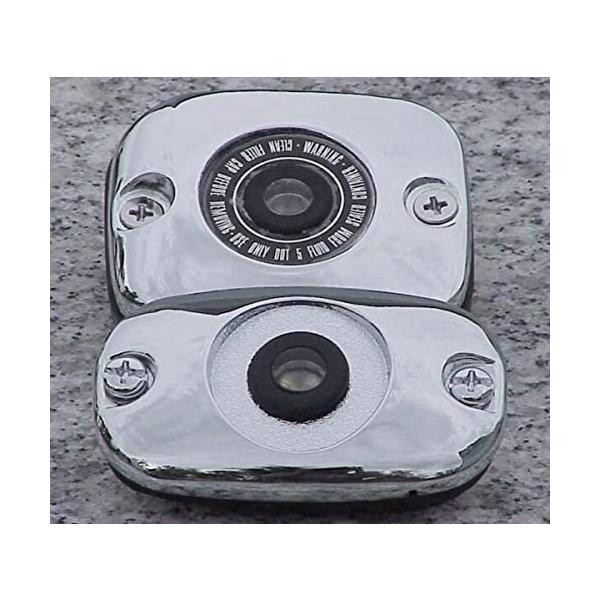 商品名i5 クロムブレーキフルイドキャップ ハーレーダビッドソン エレクトラグライド ファットボーイロードキングソフテイルi5 Chrome Brake Fluid Caps to fit Harley Davidson Electra G...