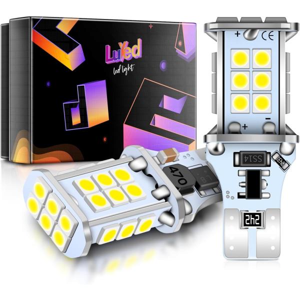 商品名LUYED 2 x 1550ルーメン 非常に明るいエラーフリー 360度シャイン 921 912 W16W 3030 24-EX チップセット LED電球 バックアップリバースライト用 キセノンホワイトLUYED 2 X 1550 L...
