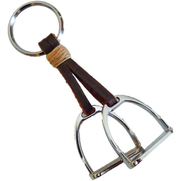 商品名英語Hand Leathers withメタルStirrupsキーチェーンレザーノベルティギフトEnglish Hand Leathers With Metal Stirrups Key chain Leather Novelty G...