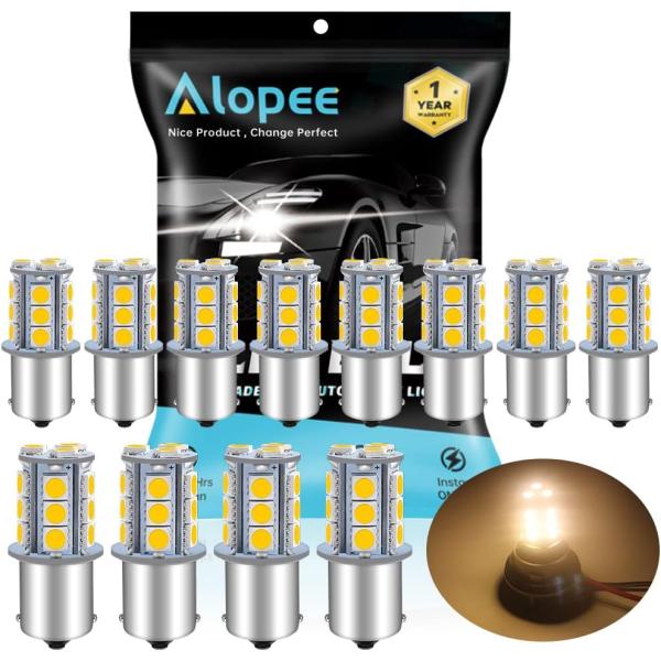 商品名ALOPEE 12-Pack 1156 BA15S 7506 1141 1003 1073暖かい白3000k LEDライト12V-DC、5050 18 SMD車内交換用RVキャンパーターンシグナルライトランプテールバックアップバルブA...