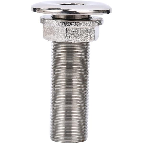 商品名Amarine-made ストレートスルーハルバルブ継手 完全ねじ式ステンレススチール 316 ボートスルーハル 内径3/8インチ ホーススルードレインボートホース用Amarine-made Straight Thru-Hull Va...