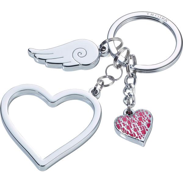 商品名TROIKA (トロイカ) キーリング、ラブイズインザエアー、シルバー TR-KR17-01/CHTroika Troika KR17-01/CH Love Is In The Air Key Ring with 3 Pendants...