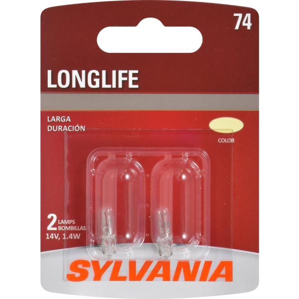 商品名SYLVANIA - 74 Long Life Miniature - Bulb, Ideal for Interior Lighting   Courtesy, Ash Tray and More. (Contains 2 Bulb...