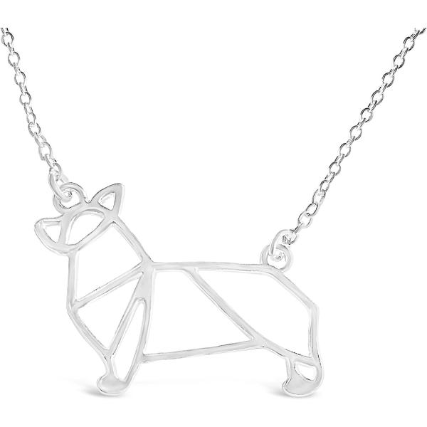 商品名Rosa Vila Corgi ネックレス コーギー折り紙ネックレス コーギーギフト 犬好きに最適 女性用ドッグジュエリー コーギー愛好家向けドッグネックレス コーギー愛好家向けギフト シルバーCorgi Necklace, Corg...