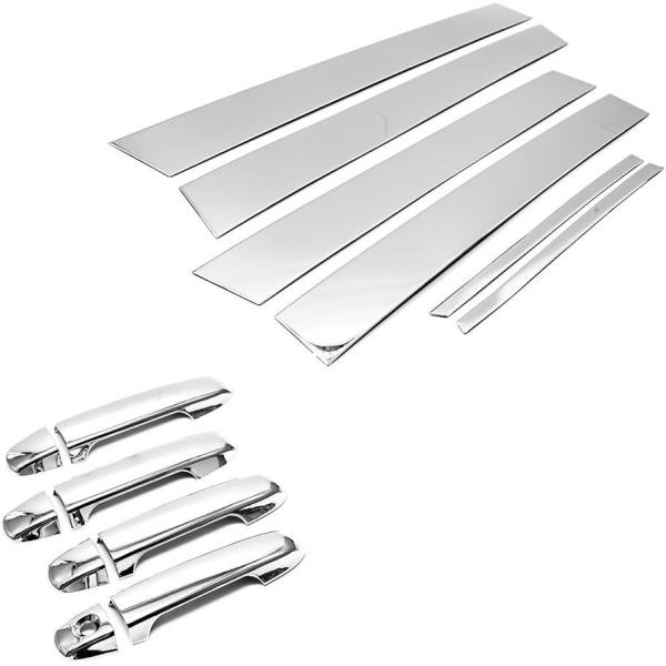商品名Sizver Chrome Stainless Steel 6pcs Pillar Posts+Handle Covers For 2012-2014 Toyota Camryブランド：Sizver商品サイズ：商品番号：色：Silve...
