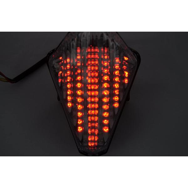 商品名Topzone Lightings Smoked Lens Motorcycle Led Taillights Brake Tail Light with Integrated Turn Signal Lamp Indicators ...