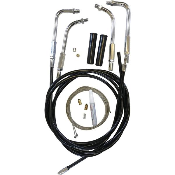 商品名Venhill U01-4-403-BK ハーレーダビッドソン V-Twin オートバイ スロットル アイドル ケーブル キット (ケーブル2本、ねじ込み曲げ)Venhill U01-4-403-BK H-D Twin Cam V-T...