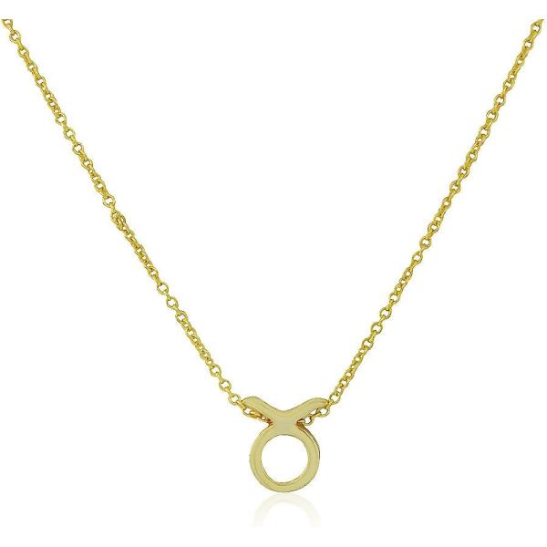 商品名925スターリングシルバー小さなZodiac Signペンダントネックレス、18 ""   Taurus925 Sterling Silver Yellow Gold-Tone Small Zodiac Sign Pendant Ne...