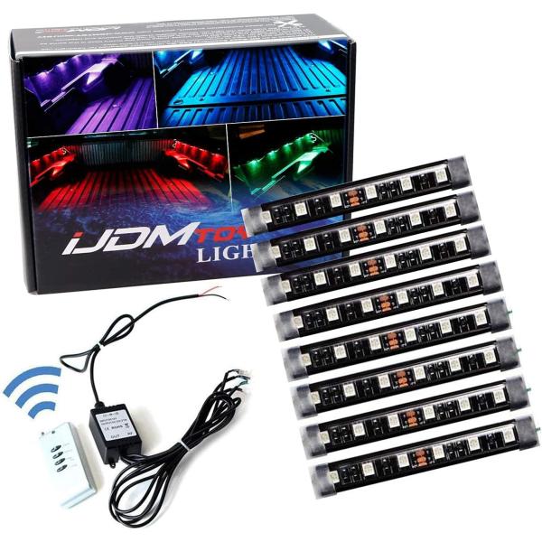 商品名iJDMTOY 8-Piece Universal Fit 48-LED RGB Multi-Color LED Engine Bay or Under Car Ambient Decorational Lighting Kit w/...