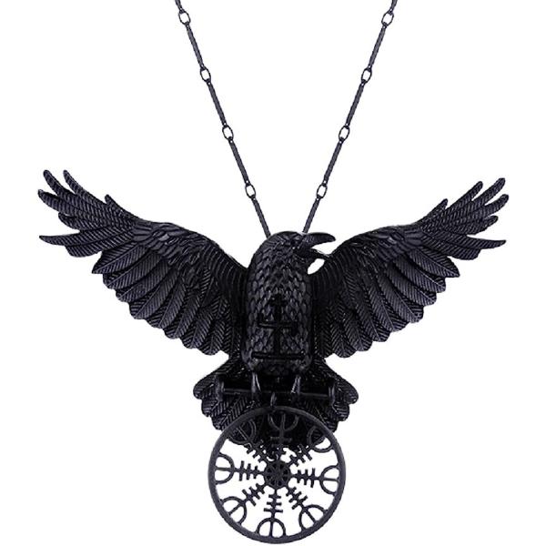 商品名Restyle Helm of Awe RavenゴシックペンダントネックレスルーンNorse MythologyバイキングRestyle Helm of Awe Raven Gothic Pendant Necklace Rune ...