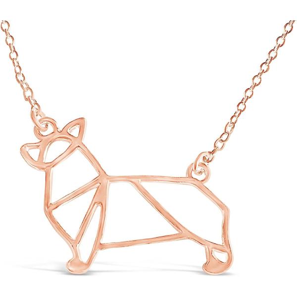 商品名Rosa Vila コーギーネックレス コーギー折り紙ネックレス コーギーギフト 犬愛好家に最適 ドッグジュエリー 女性用ドッグネックレス コーギー愛好家へのギフト, 金属,Corgi Necklace, Corgi Origami ...