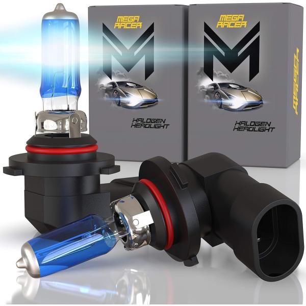 商品名Mega Racer 9006/HB4 Halogen Headlight Bulbs - 5000K Super White, 12V 100W, Xenon, P22d Base, IP68 Waterproof Rating, ...
