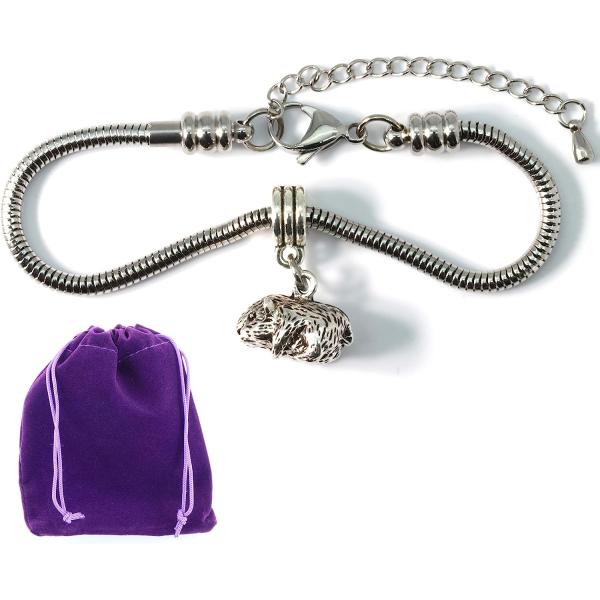 商品名HamsterスネークチェーンチャームブレスレットDave The Bunny Hamster Bracelet | Jewelry Jewlry Guinea Pig Gerbil Accessories Stuff Gift fo...