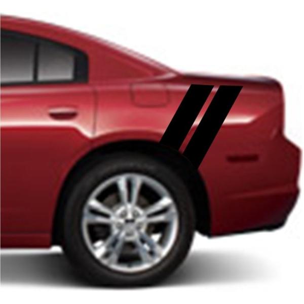 商品名4"" Rear Fender Hood Hash Mark Bars Vinyl Racing Stripes (Fits Dodge Charger)- Light Greyブランド：Clausen's World商品サイズ：商品...