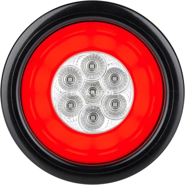 商品名Lumitronics RV HALO LED 4インチ 密封ラウンドストップ/ターン/テールライト(クリア)Lumitronics RV HALO LED 4"" Sealed Round Stop/Turn/Tail Light ...