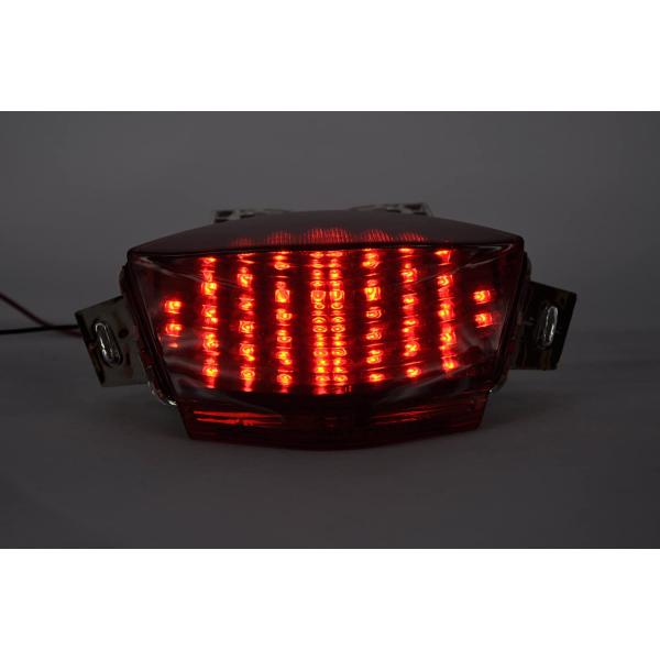 商品名Topzone Moto Smoked Lens Motorcycle Led Taillights Brake Tail Light with Integrated Turn Signal Lamp Indicators For K...