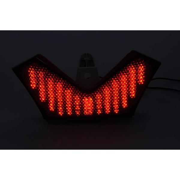 商品名Topzone Moto Clear Lens Motorcycle Led Taillights Brake Tail Light with Integrated Turn Signal Lamp Indicators For Ka...