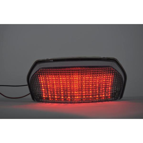 商品名Topzone Moto Smoked Lens Motorcycle Led Taillights Brake Tail Light with Integrated Turn Signal Lamp Indicators For K...