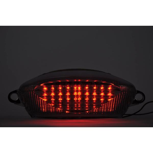 商品名Topzone Moto Smoked Lens Motorcycle Led Taillights Brake Tail Light with Integrated Turn Signal Lamp Indicators For H...