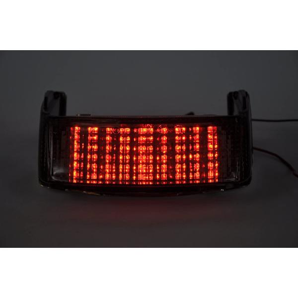 商品名Topzone Moto Smoked Lens Motorcycle Led Taillights Brake Tail Light with Integrated Turn Signal Lamp Indicators For H...