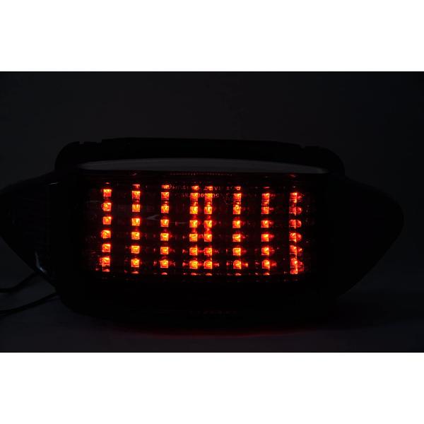 商品名Topzone Moto Smoked Lens Motorcycle Led Taillights Brake Tail Light with Integrated Turn Signal Lamp Indicators For H...