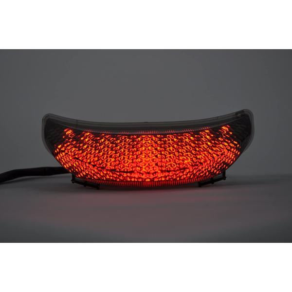 商品名Topzone Moto Smoked Lens Motorcycle Led Taillights Brake Tail Light with Integrated Turn Signal Lamp Indicators For H...
