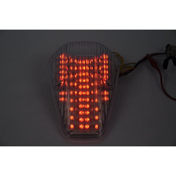 商品名Topzone Moto Smoked Lens Motorcycle Led Taillights Brake Tail Light with Integrated Turn Signal Lamp Indicators For H...