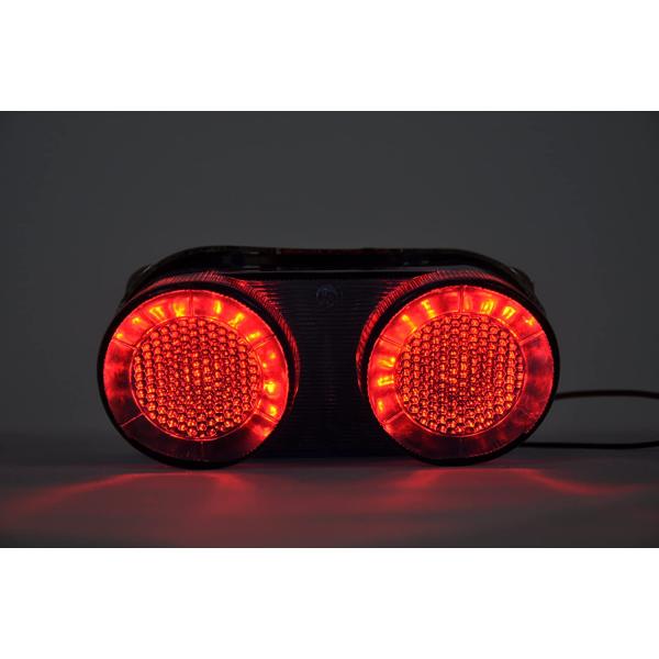 商品名Topzone Moto Smoked Lens Motorcycle Led Taillights Brake Tail Light with Integrated Turn Signal Lamp Indicators For Y...