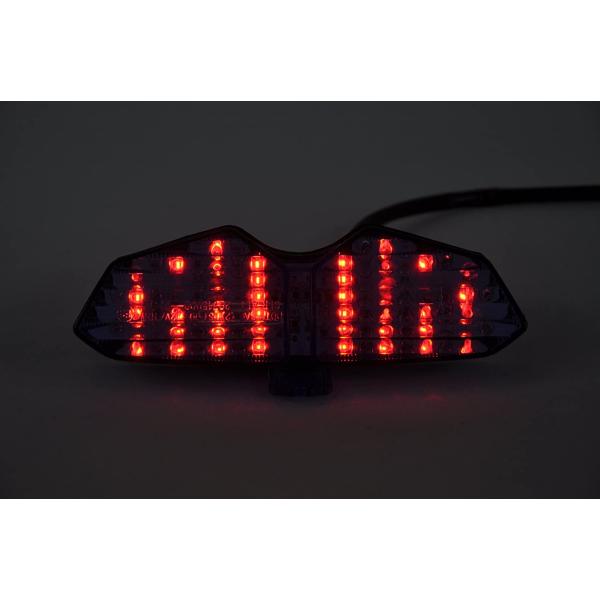 商品名Topzone Moto Smoked Lens Motorcycle Led Taillights Brake Tail Light with Integrated Turn Signal Lamp Indicators For Y...