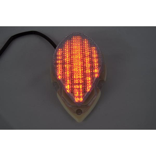 商品名Topzone Moto Smoked Lens Motorcycle Led Taillights Brake Tail Light with Integrated Turn Signal Lamp Indicators For Y...