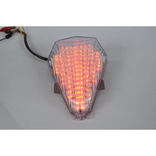 商品名Topzone Moto Smoked Lens Motorcycle Led Taillights Brake Tail Light with Integrated Turn Signal Lamp Indicators For Y...