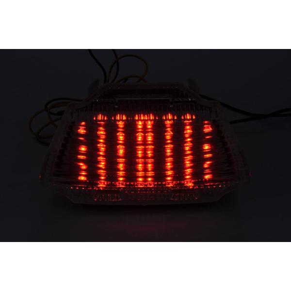 商品名Topzone Moto Smoked Lens Motorcycle Led Taillights Brake Tail Light with Integrated Turn Signal Lamp Indicators For K...