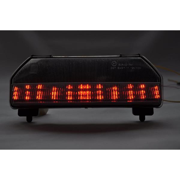 商品名Topzone Moto Smoked Lens Motorcycle Led Taillights Brake Tail Light with Integrated Turn Signal Lamp Indicators For H...