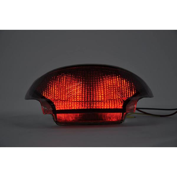 商品名Topzone Moto Smoked Lens Motorcycle Led Taillights Brake Tail Light with Integrated Turn Signal Lamp Indicators For T...