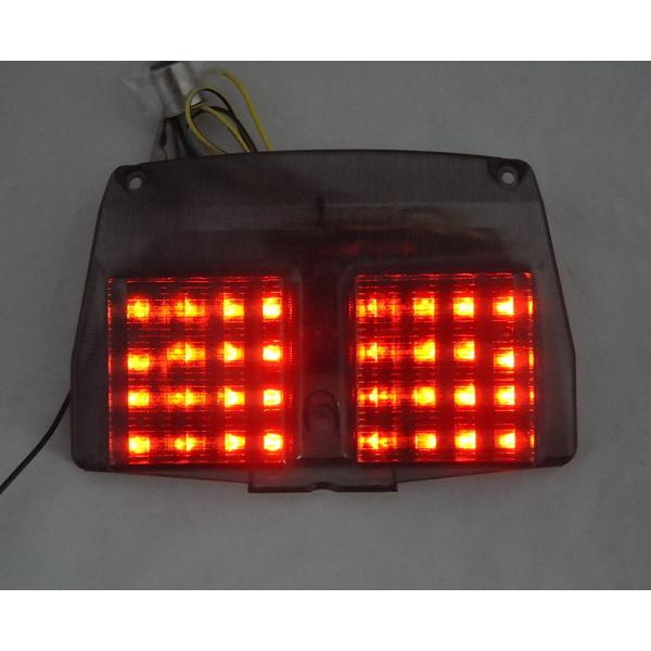 商品名Topzone Moto Smoked Lens Motorcycle Led Taillights Brake Tail Light with Integrated Turn Signal Lamp Indicators For D...