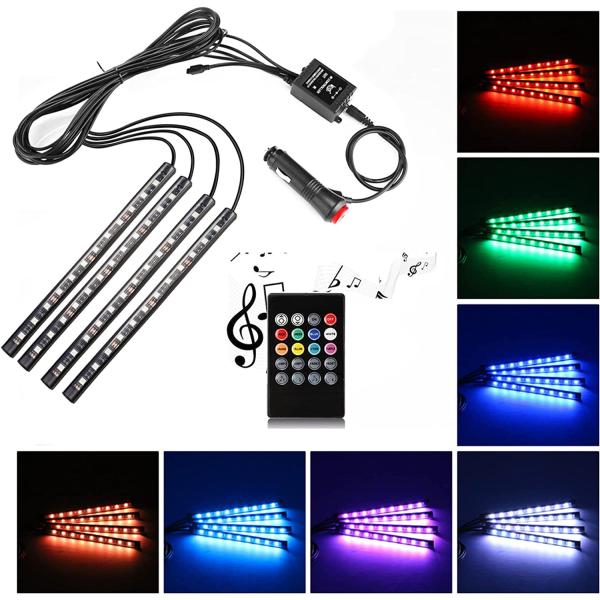 商品名車用LEDストリップライト 43235-137446Car LED Strip Light,Uniwit 4 Pieces DC 12V 72 LED Multicolor Car Interior Music Light LED U...