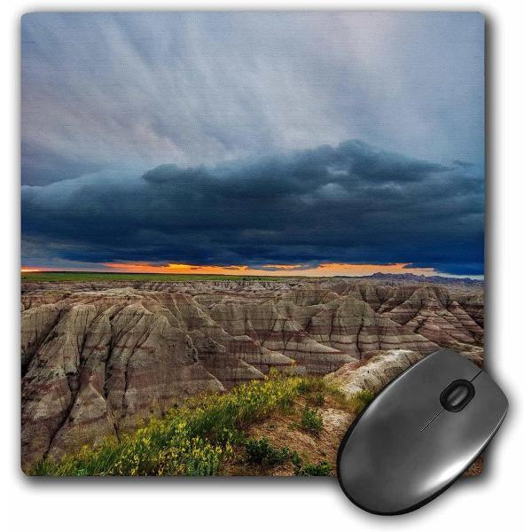 商品名3dRose Mouse Pad Dramatic Storm Cloud at Sunrise, Badlands National Park, South Dakota, 8 x 8"" (mp_260013_1)ブランド：3dR...