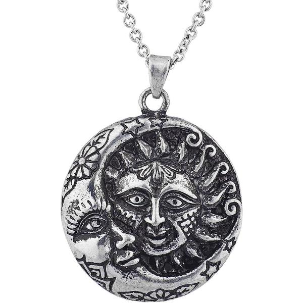 商品名ラックスアクセサリーBurnishedシルバートーンBoho Sun三日月ペンダントネックレスLUX ACCESSORIES Burnished Silver Tone Boho Sun Crescent Moon Pendant N...