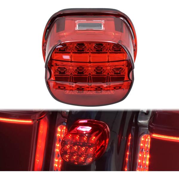 商品名HDBUBALUS オートバイ ブレーキ テールライト LED 多機能 Harley Dyna Fat Boy Sportster Road Kingに対応 レッドHDBUBALUS Motorcycle Rear Led Tail ...