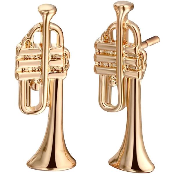 商品名Western Simulated Musical Instruments Postスタッドイヤリングトランペット型for Music LoversジュエリーChengxun Chengxun Classic European Gol...
