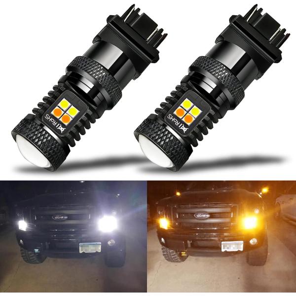 商品名iBrightstar Extremely Bright 3030 Chipsets 3157 4157 3155 3457 Switchback LED Bulbs with Projector Replacement for Da...