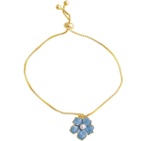 商品名SENFAIブルーMyosotis Forget Me Not Flowerチャームすべての手首ウェディングギフト拡張可能な1 3トーン9 ""SENFAI Blue Myosotis Forget Me Not Flower Cha...