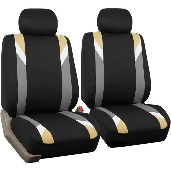 商品名FH Group FB033102 プレミアムモダンシートカバー ベージュ/ブラック ほとんどの車 トラック SUV バンにフィットFH Group FB033102 Premium Modernistic Seat Covers, ...