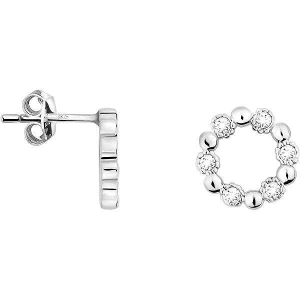 商品名SOFIA MILANI - Women's Earrings 925 Silver - with Zirconia Stones - Open Circle Stud Earrings - 20308ブランド：Sofia Milan...
